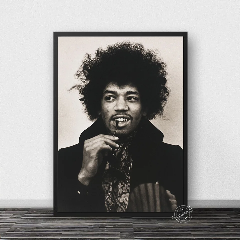 Jimi Hendrix Black And White Poster