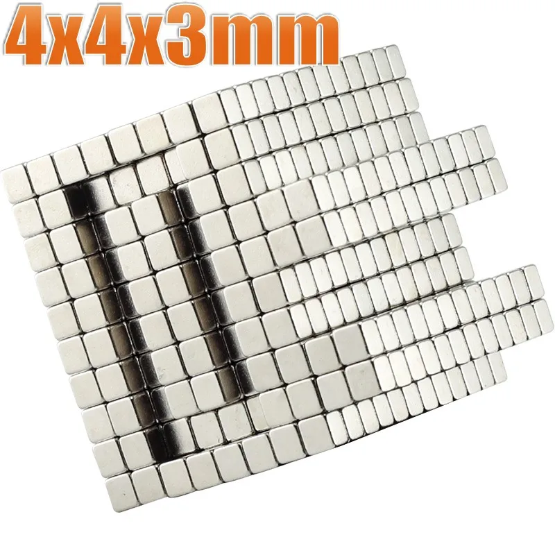 20-1000Pcs-4x4x3-Neodymium-Magnet-NdFeB-Magnets-4-4-3-Block-Super ...