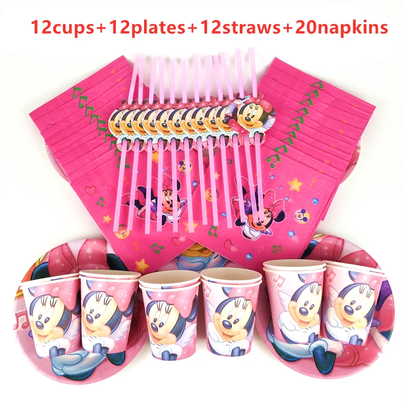 Vajilla desechable con temática Disney para niños, decoración de fiesta de cumpleaños, plato de ...