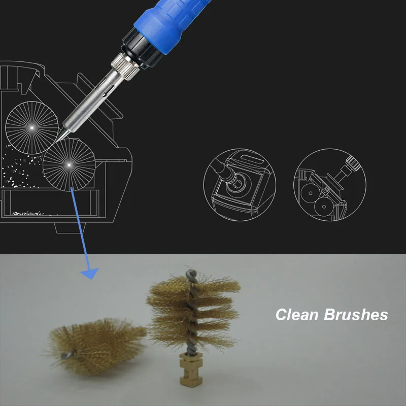 Poste a souder,remplacement de brosses en cuivre pour Yihua 200C 200C-II 200Q nettoyeur de ...