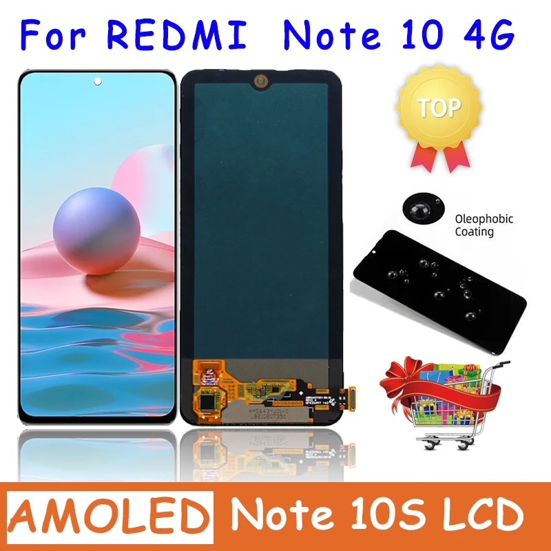 6.43 Original Original Original Para Xiaomi Redmi Nota 10 4g/nota 10s Lcd M2101k7ai M2101k7ag ...