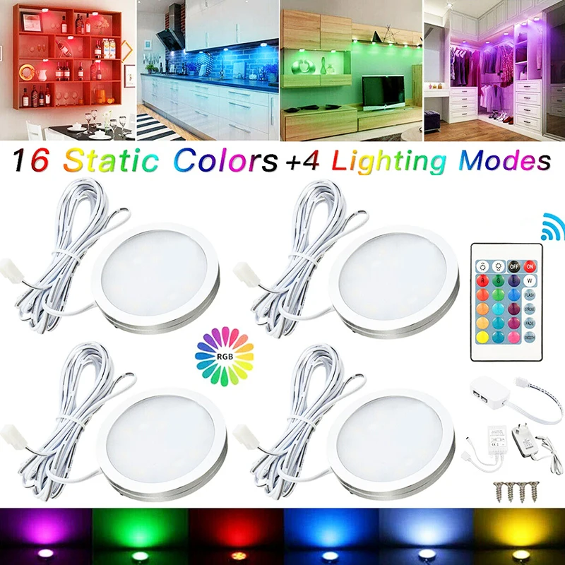 RGB-LED-Under-Cabinet-Layer-Shelf-Rack-Light-12V-Wireless-Dimming ...