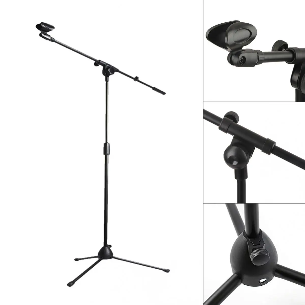 Floor Microphone Tripod Swing Arm Retractable Metal Microphone Stand ...