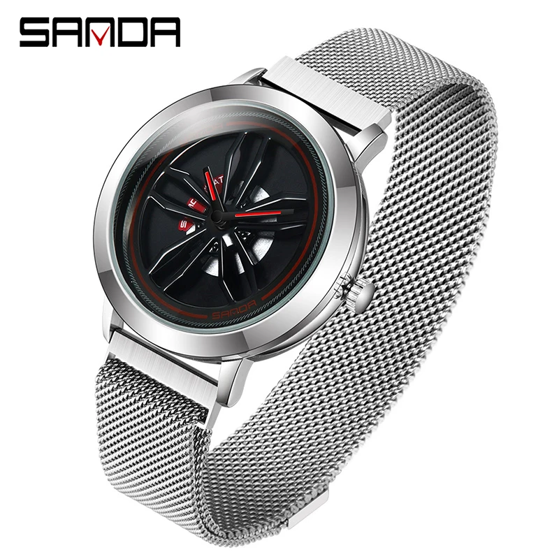 SANDA 남자 시계 성격 방수 자동차 휠 시계 360 학위 회전 패션 스포츠 손목 시계 reloj hombre|기계식 시계 ...
