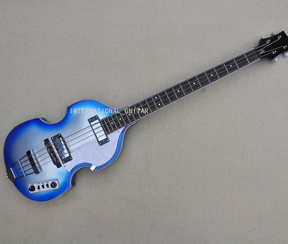 4 Strings Blue Unusual Shaped Electric Bass With 22 Frets,rosewood ...