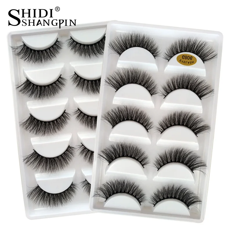 SHIDISHANGPIN-5-pairs-False-Eyelashes-Natural-Mink-Eyelashes-Makeup-3d ...
