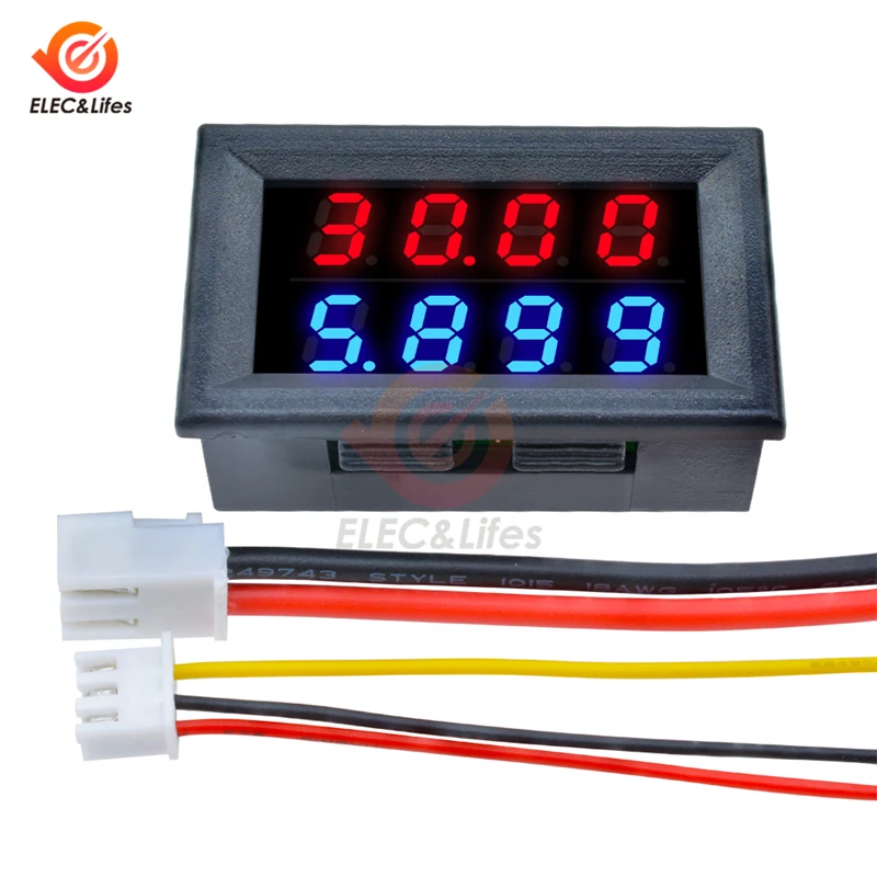 Dc 200v 100v 10a Lcd Digital Voltage Current Meter Tester Adjustable ...
