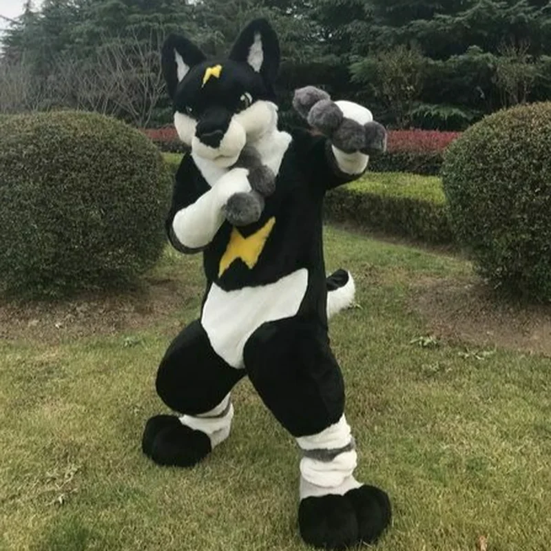 Fox Dog Mascot Fursuit Long Haired Animal Cosplay Costume - AllCosplay.com