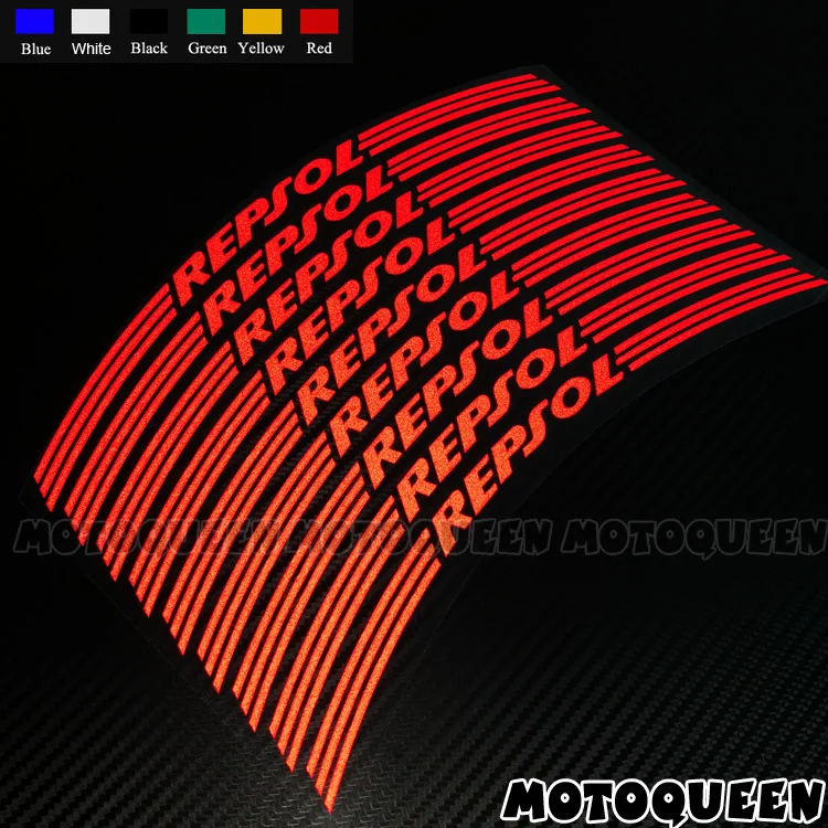 16X Motorcycle Front Rear Wheel Rims Tire Decals Reflective Stripe ...