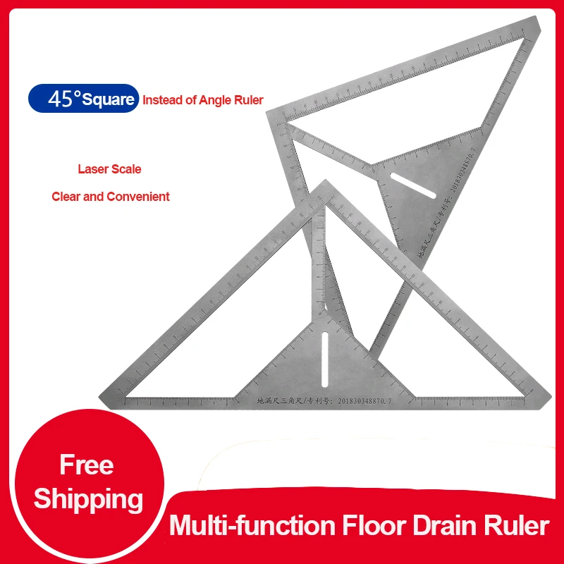 Stainless Steel Triangle Ruler | Stainless Steel Drain Ruler | Tile ...