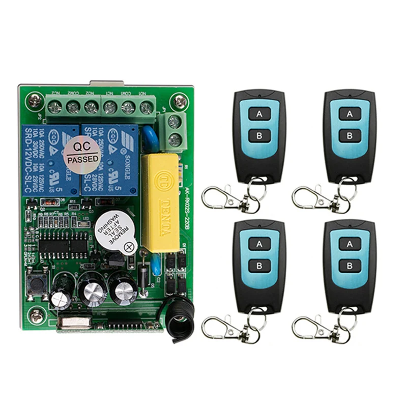 AC-220V-2-CH-Channels-2CH-RF-Wireless-Remote-Control-Switch-Remote ...