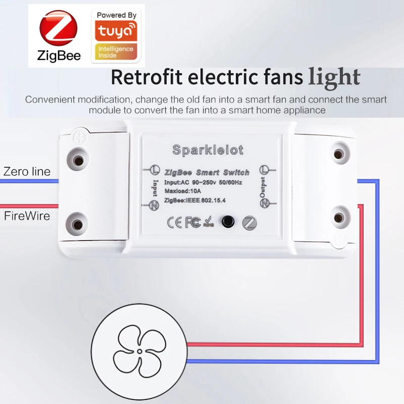 mini zigbee 3.0 smart switch retrofit module for fans lights support ...