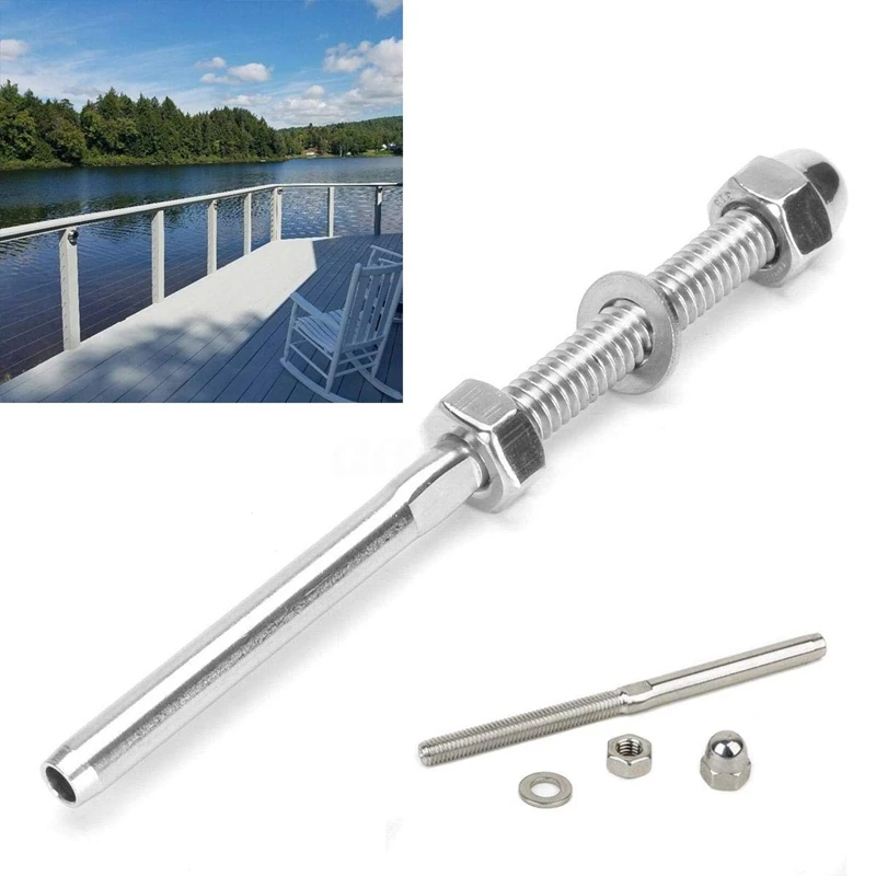 62 Pack Cable Railing Swage Threaded Stud Tension End Fitting Terminal ...