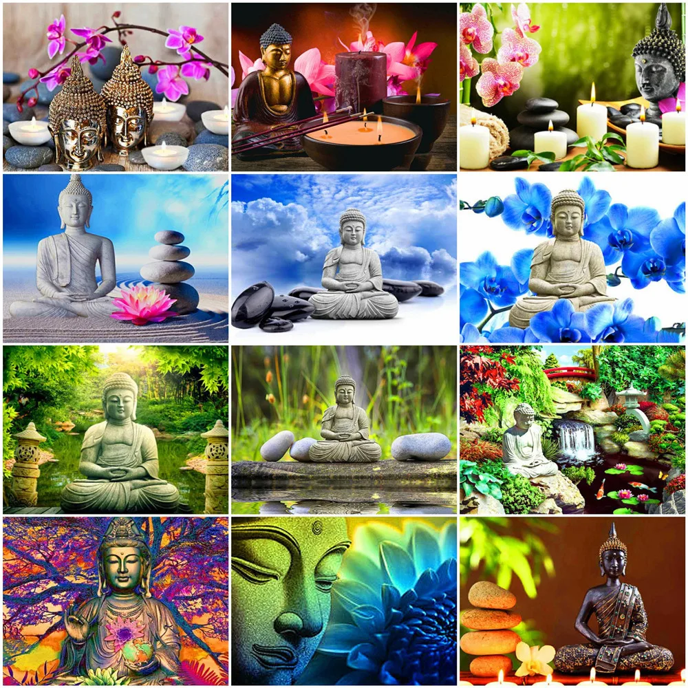 Diamond Painting Kit Buddha | Buddha Diamond Art | Cross Stitch Kit ...