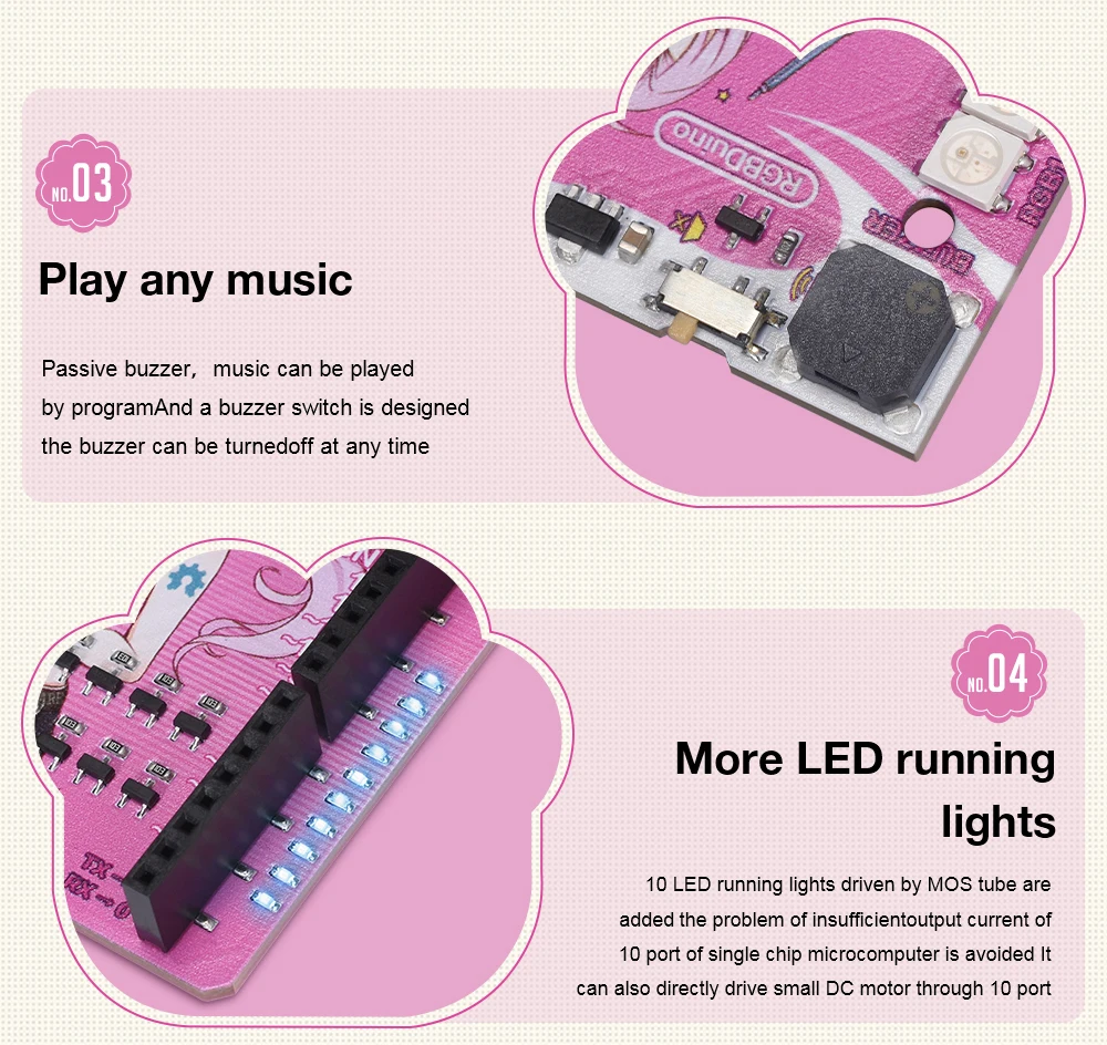 Rgbduino Uno V1.1/v1.2 Development Board Atmega328p Chip Micro Controller Ch340c Vs Arduino Uno ...