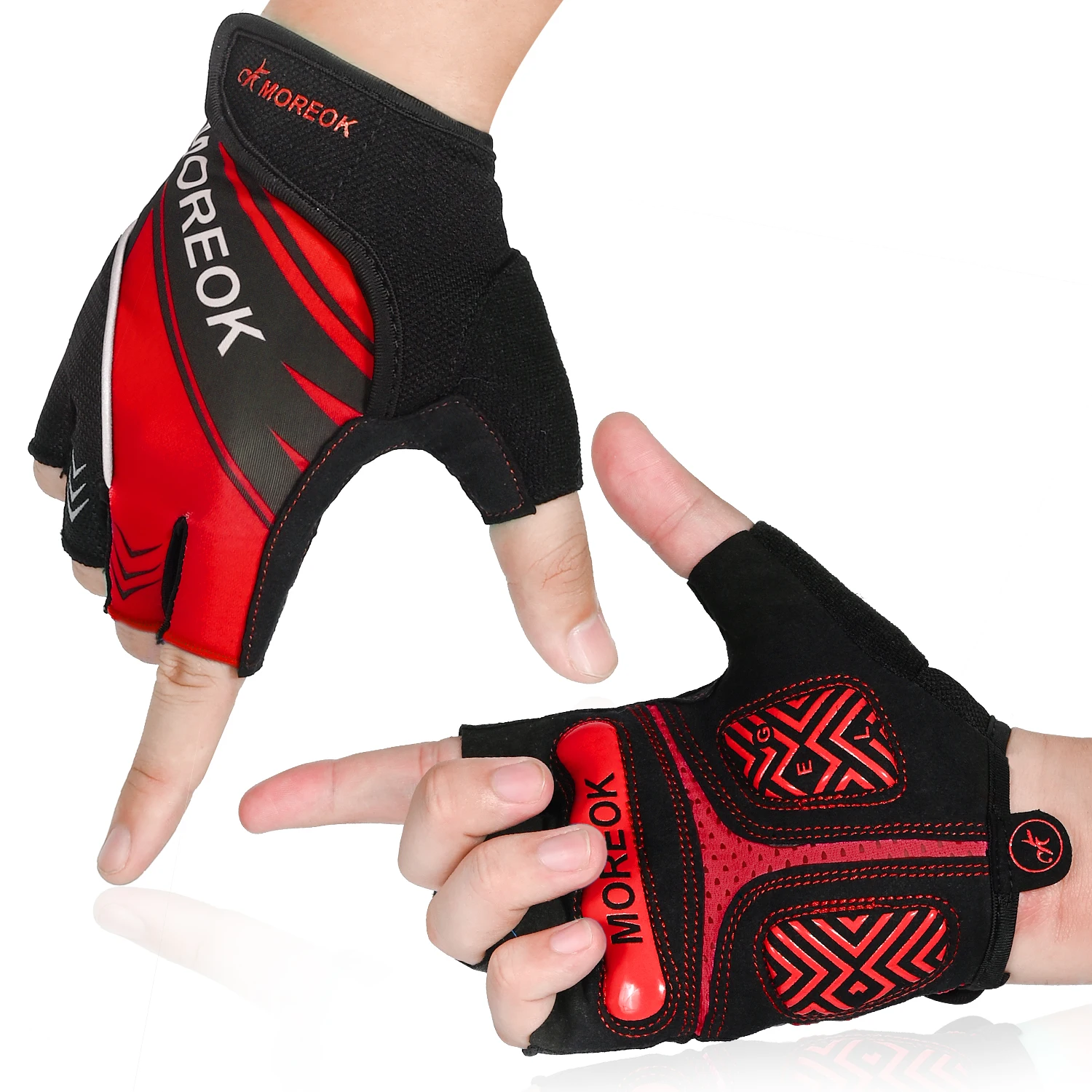 MOREOK Bike Gloves Shockproof Breathable Road Cycling Gloves Gel Pad ...