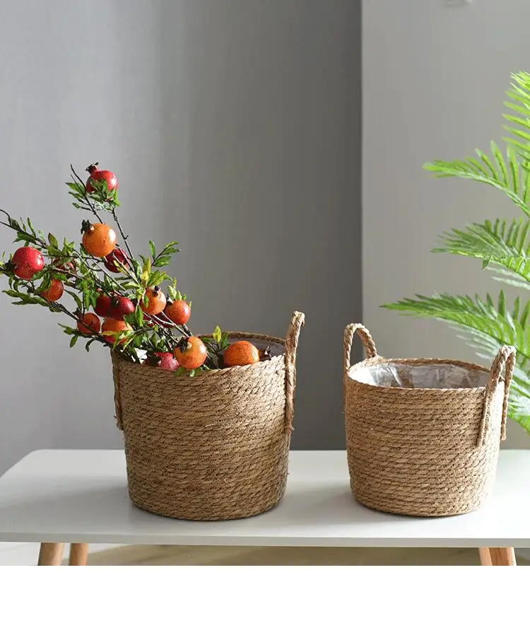 POT DE FLEUR,H01--Pot de fleurs'intérieur en paille Extra Large, style ...