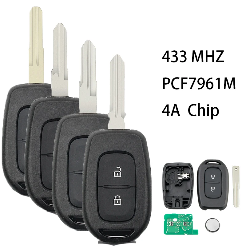 SUOYOUSHI 2 Buttons 433MHZ PCF7961M Chip Remote Car Key For Renault ...