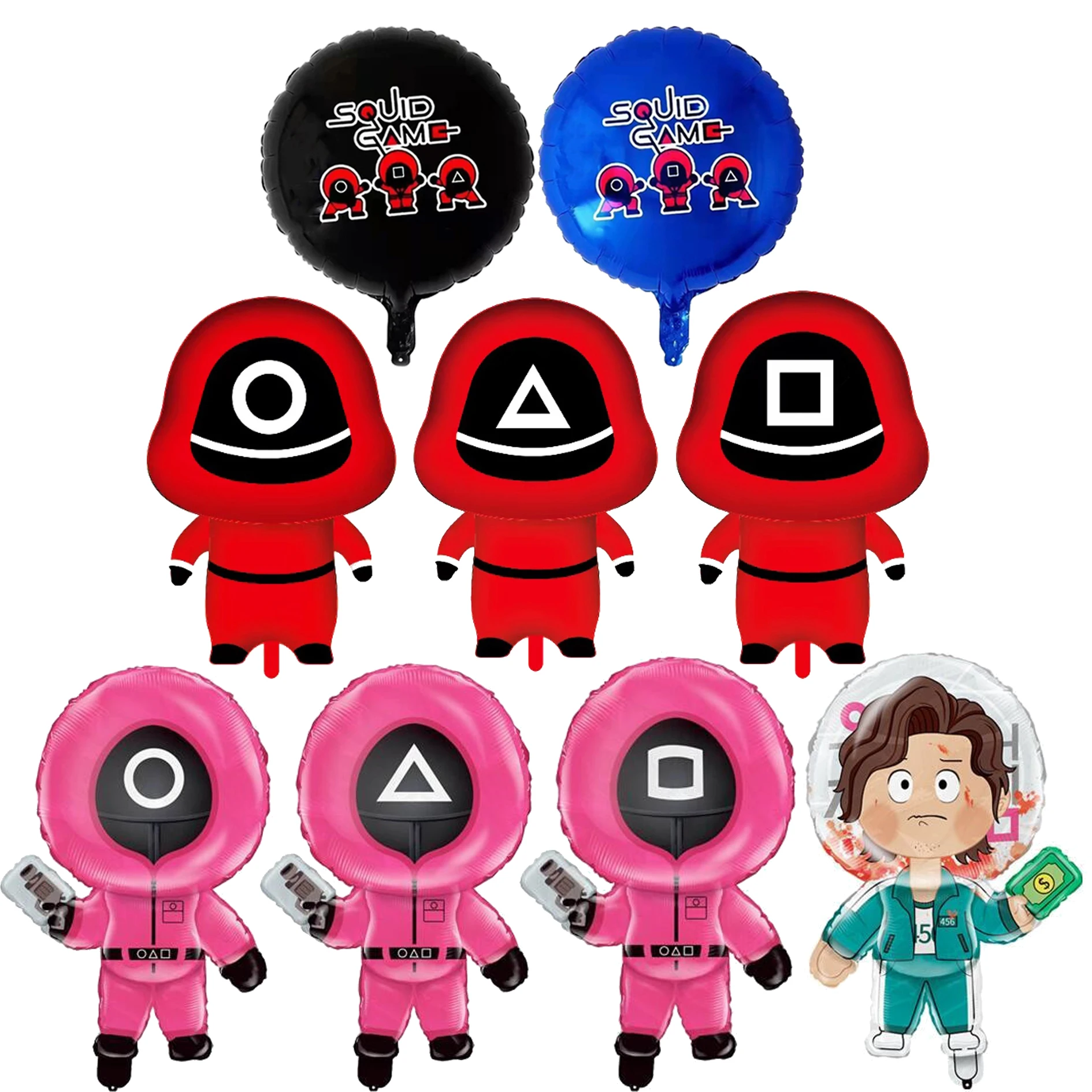 New Squid Game Balloons Movie Game Aluminum Foil Ballons Happy Birthday ...