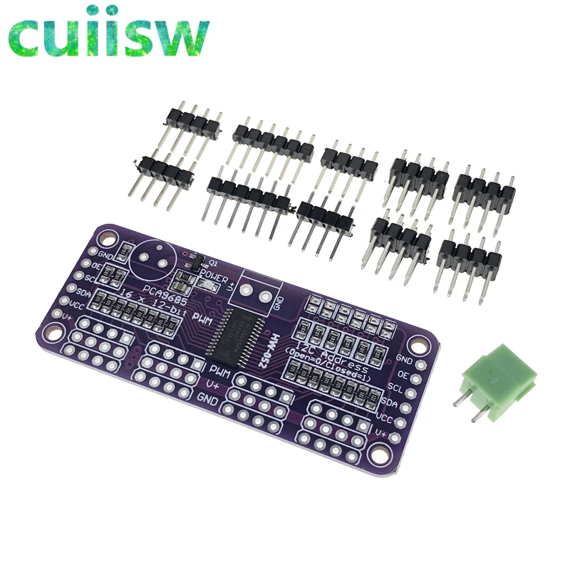 PCA9685 servocontrolador PWM de 16 canales y 12 bits, interfaz I2C para Arduino Raspberry ...
