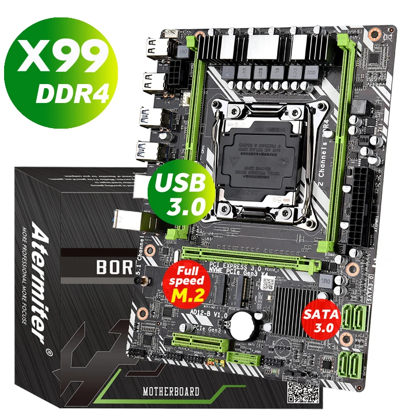 Atermiter X99 D4 Motherboard Slot Lga2011-3 Usb3.0, Nvme M.2 Ssd ...