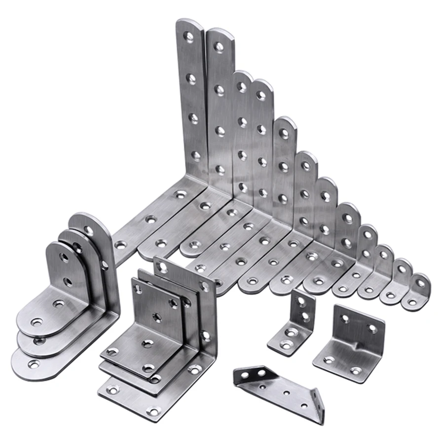 10PCS L Stainless Steel Corner Code 90 Degree Right Angle Holder ...