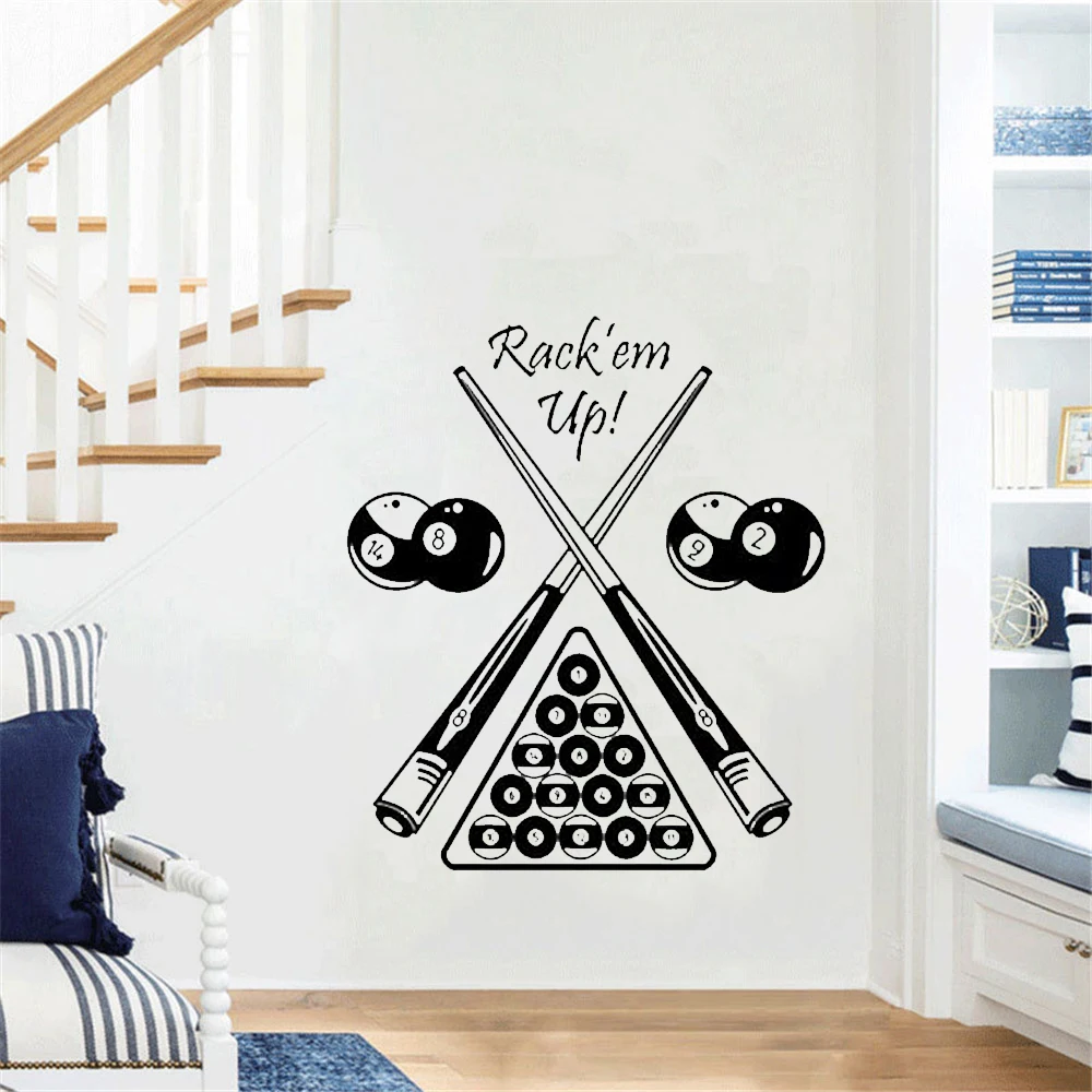 Pool-Table-Vinyl-Wall-Decals-Removable-For-Kids-Rooms-Bedroom-Living ...