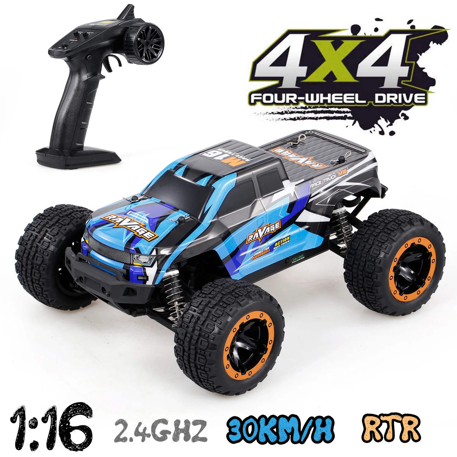 Linxtech 16889a 1/16 30km/h 4wd Rc Car Big Foot Brushless 2.4g High ...