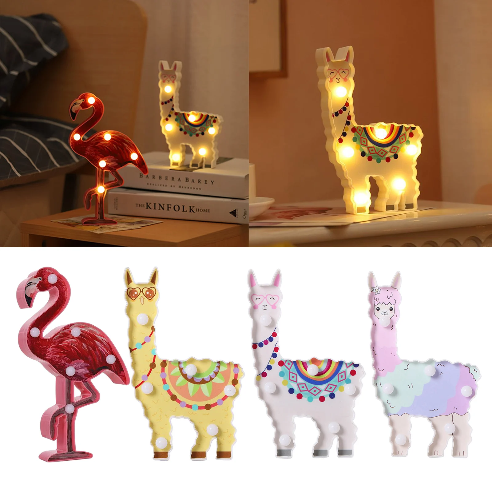 Alpaca Toys Led Night Lighting Children Wall Decor Bedroom Llama Lamp ...