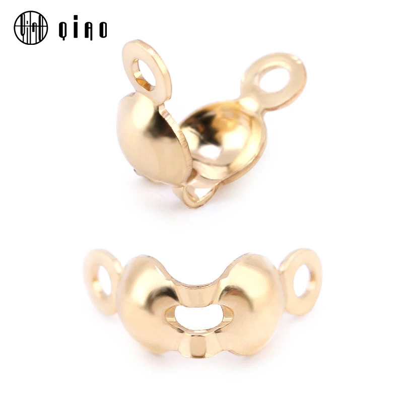 14K Gold Filled Thread Clip Buckles 2 Holes Thread Clasps Beads&Pearl ...