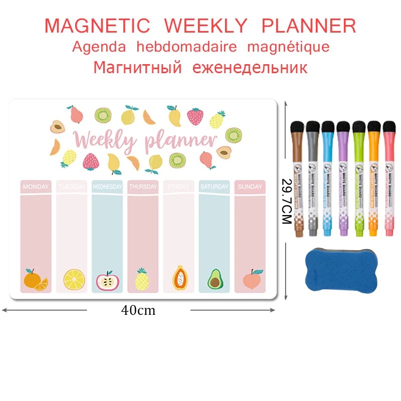 Soft Magnetic Weekly Monthly Planner Fridge Magnet Stickers Writing ...