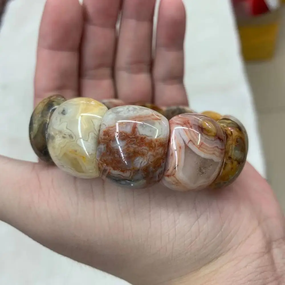 Mexican-crazy-lace-agates-Sardonyx-bracelet-natural-gem-stone-beads ...