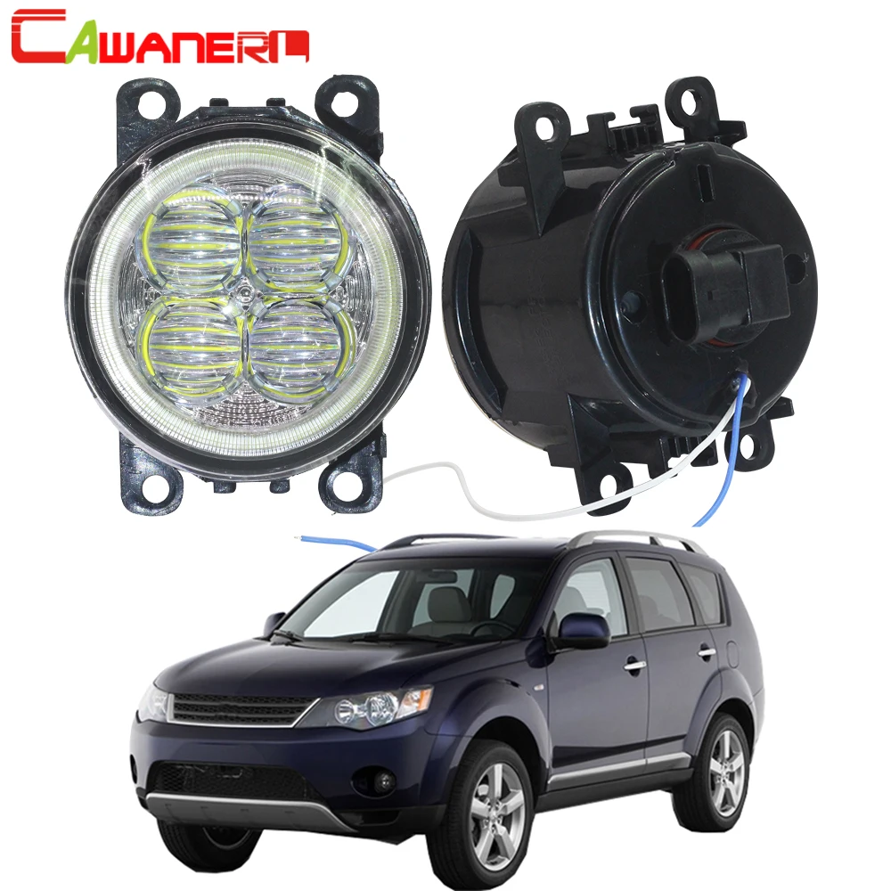 Cawanerl Car LED Fog Lamp Angel Eye Daytime Running Light For ...