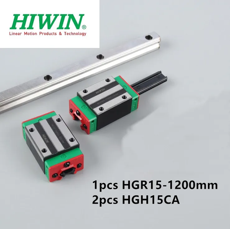 1pcs 100% 원래 hiwin 선형 가이드 레일 hgr15 1200mm + 2pcs hgh15ca 좁은 선형 블록 캐리지 ...