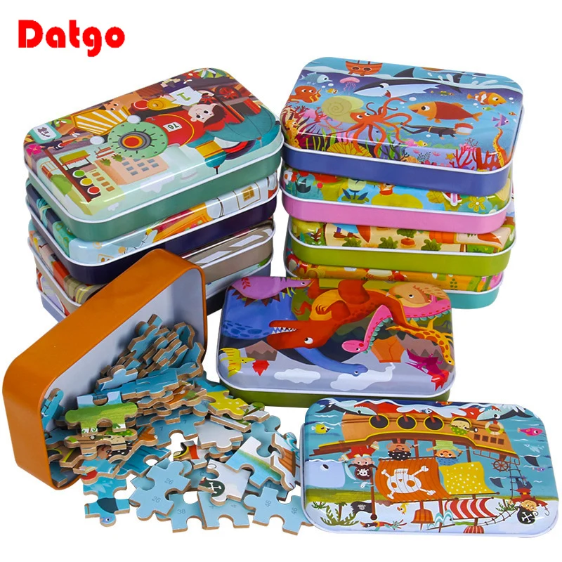Hot-New-60-Pieces-Wooden-Puzzle-Toys-for-Children-Cartoon-Vehicle ...
