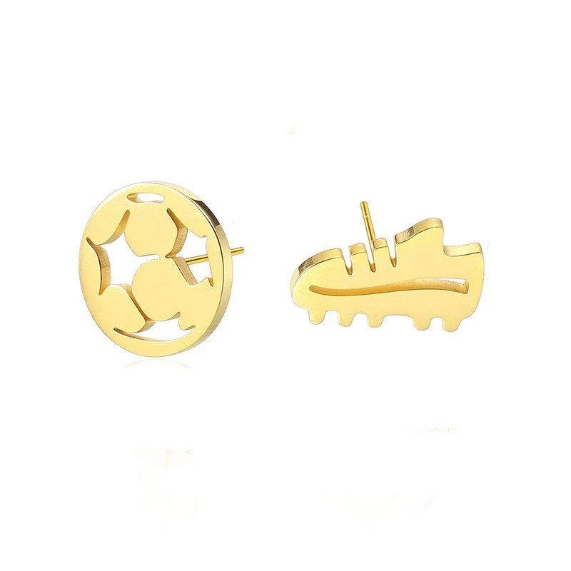Stainless-Steel-Gold-Soccer-Stud-Earrings-Football-Jewelry-Minimalist ...