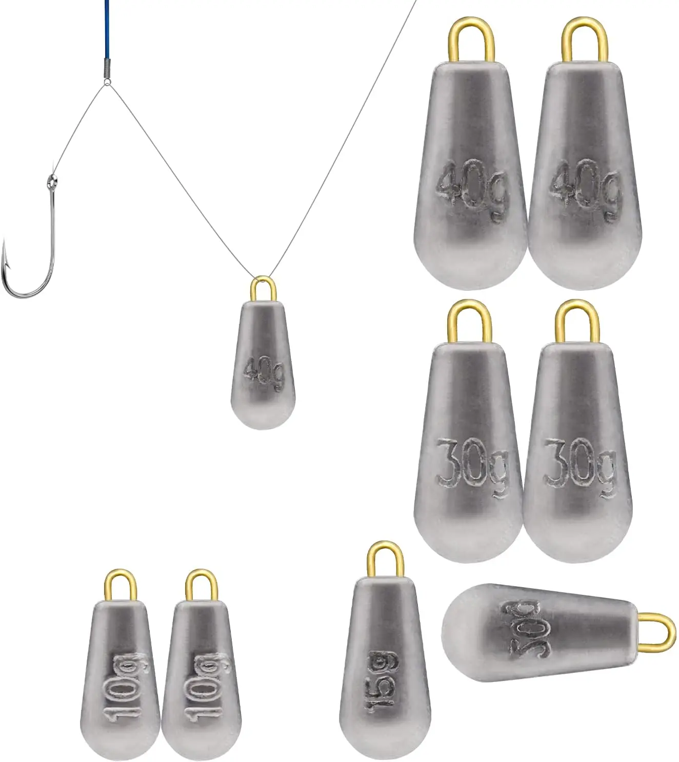 Fishing-Weights-Sinkers-10g-100g-Fishing-Oval-Split-Shot-Sinker-Carp ...