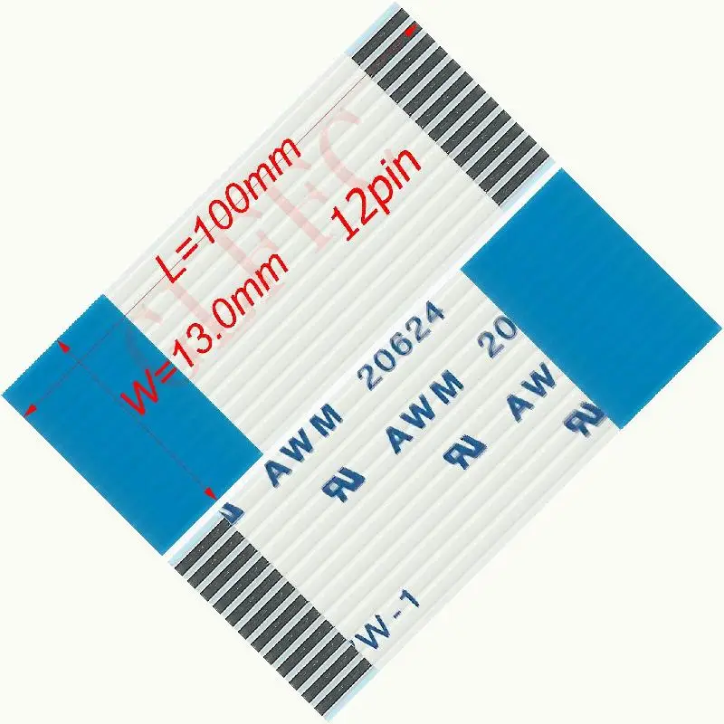 1.0pitch 4~12pin 20~230mm B-type Flexible Flat Cable Ffc Awm 20624 Rohs ...