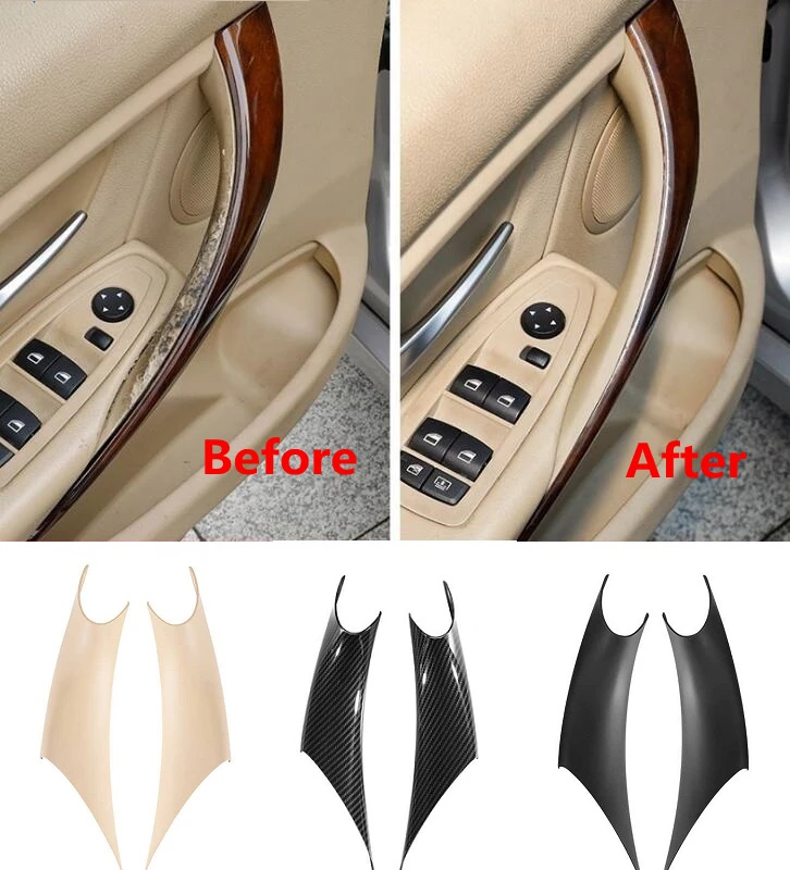 2PCS Car Styling Interior Door Panel Handle Inner Pull Protective Cover ...