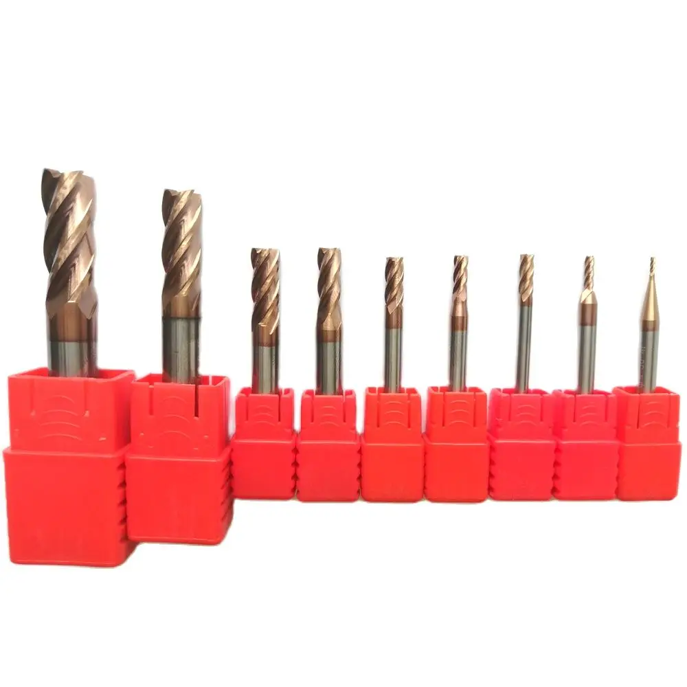 1mm 2mm 3mm 4mm 5mm 6mm 8mm 10mm 12mm Tungsten Carbide Square Flat End ...