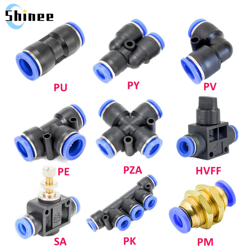 Pneumatic Fitting Pipe Connector Tube Air Quick Fittings Water Push In Hose Couping 4mm 6mm 8mm ...