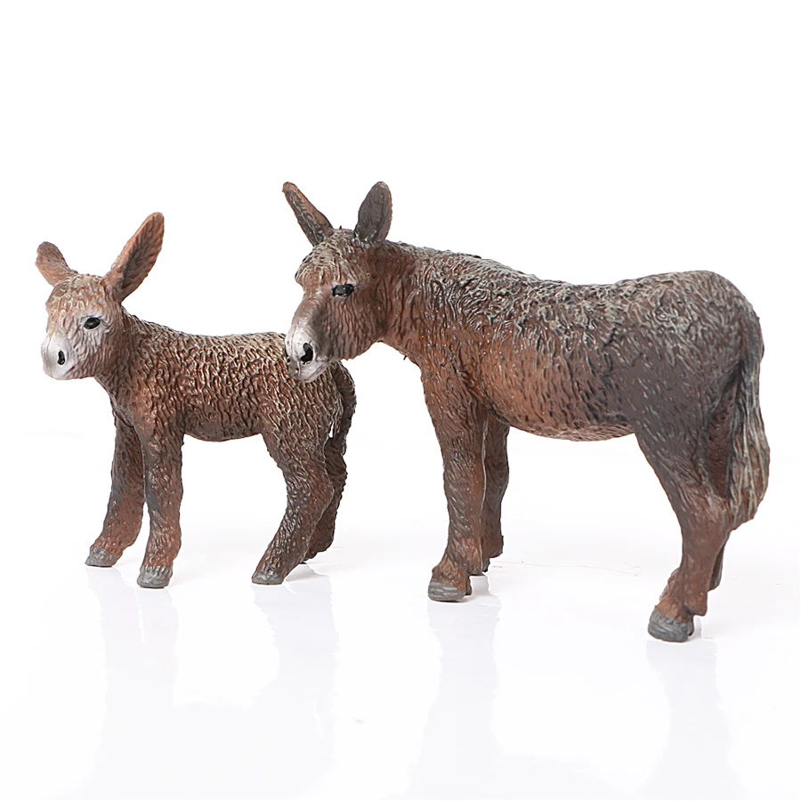 Simulation Poitou Donkey Wild Animal Figurines Toys Wild Ass Action ...