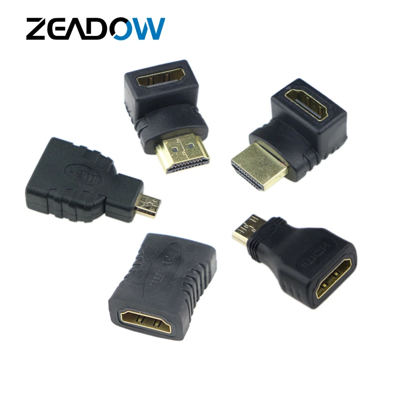 HDMI Converter Mini HDMI Micro HDMI Cable Adapter 90/270 Degree Angle M ...