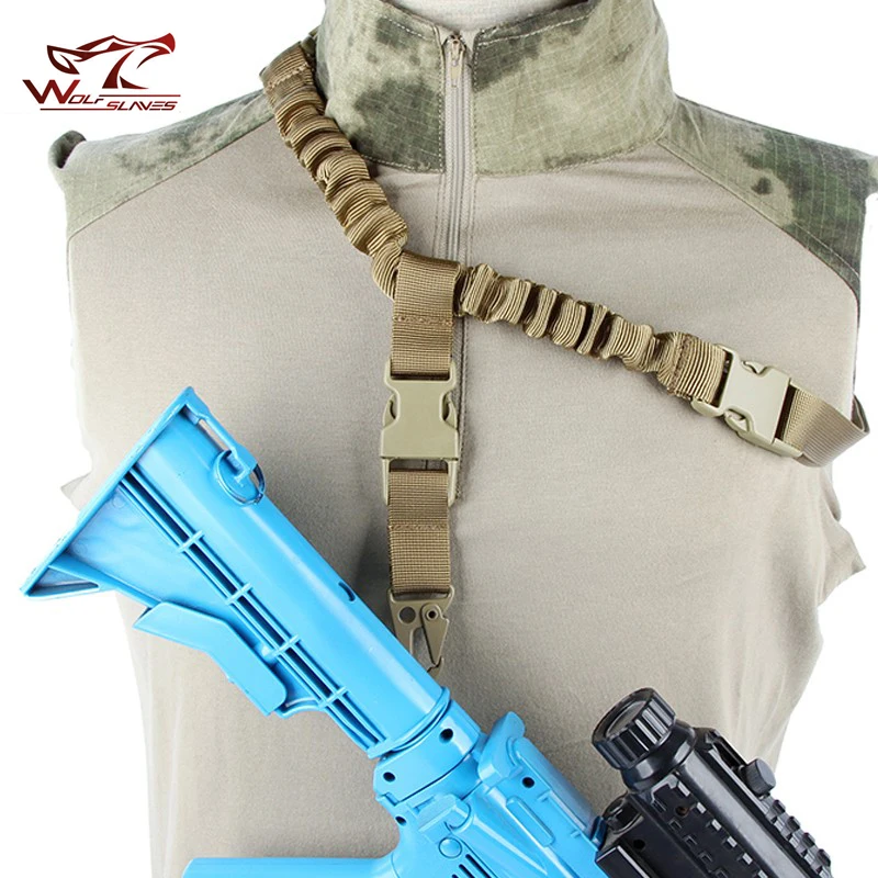 US-Tactical-Gun-Sling-Single-Point-Belt-Bungee-Rope-Adjustable-Army ...