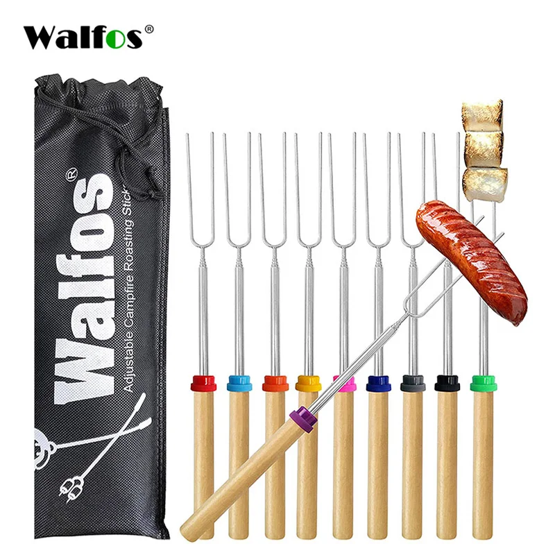 WALFOS-Double-Metal-Skewers-For-Barbecue-Stainless-Steel-BBQ-Grill-Forks-Sticks-Needle-Kitchen ...