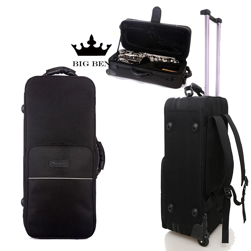 Alto-Saxophone-Case-Tenor-Saxophone-Bag-With-Skate-Wheels-Trolley-Bb ...