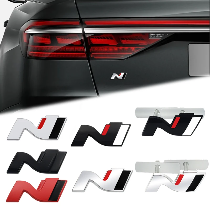 Glossy-Black-Metal-N-Grille-Emblem-Rear-Trunk-Body-Badge-Sticker-For ...