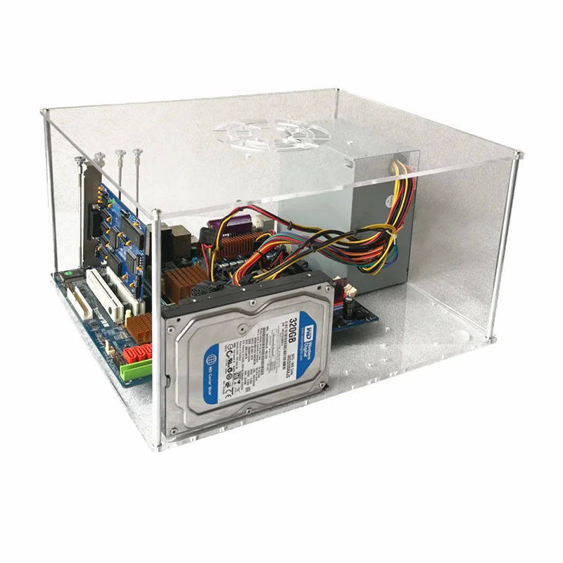 Computer machine box DIY Acrylic transparent frame Open bare desktop ...