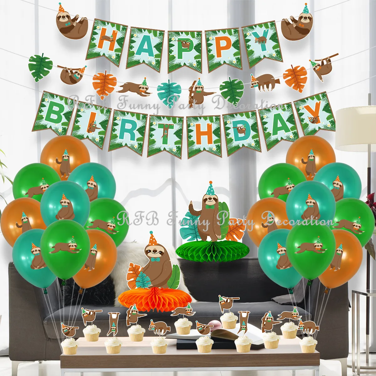 Party Décor Party Supplies Sloth Theme party decorations/birthday decor ...