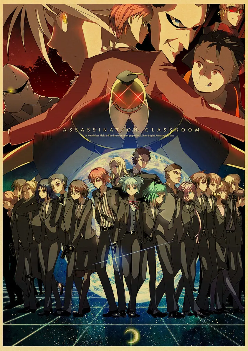 Anime Assassination Classroom Retro Sticker Cosplay Wall Posters ...